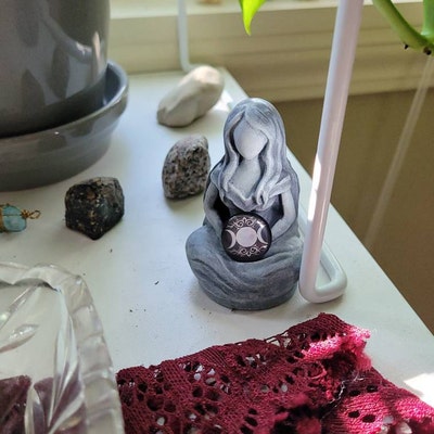Triple Moon Goddess Statue goddess Hecate Moon Goddess Mini Figurine ...