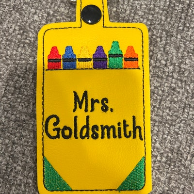 Personalized Crayon ID Badge Holder Pencil Employee ID Holder Teacher ...