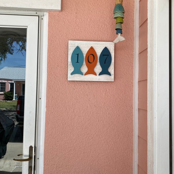 Custom Fish House Number Sign: Lake House Address Plaque - Etsy