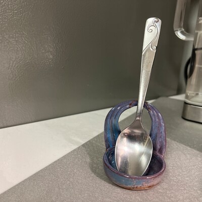Ceramic Upright Spoon Rest, Handmade Pottery Standing Spoon Holder ...