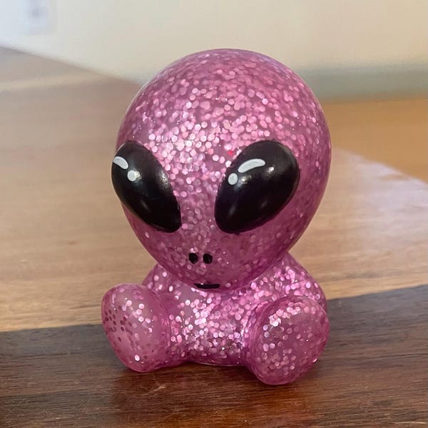 Purple Glitter Alien | Cute Novelty Gifts | Alien Lover | Office Desk ...
