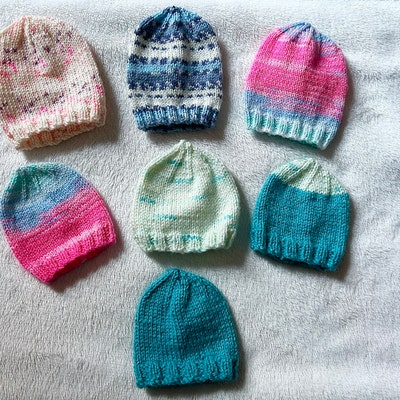 Easy Baby Hat Knitting Pattern, PDF Digital Download, Simple Preemie to ...