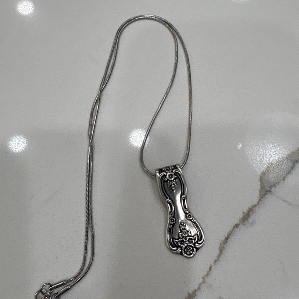 Vintage Spoon Necklace, Spoon Pendant, Fortune 1939, Silverware Jewelry ...