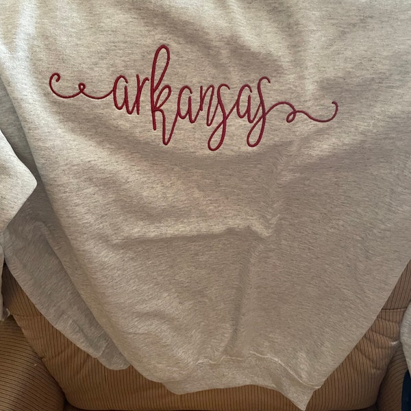 Personalized Embroidered State Pride Crewneck Sweatshirt | Custom ...