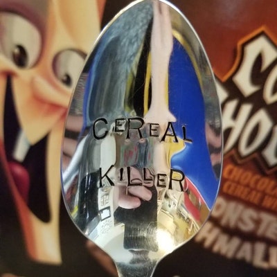 Hand Stamped Silver Plated Teaspoon Cereal Killer Cereal - Etsy