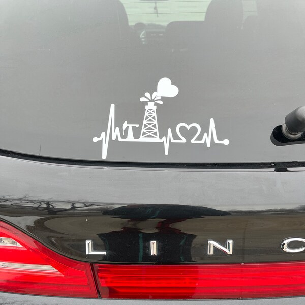 Oilfield Pumpjack Oil Rig Decal Sticker | Pumpjack Heartbeat Decal ...