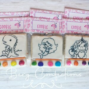 Editable Paint Your Own Cookie Bag Topper Template Black and - Etsy