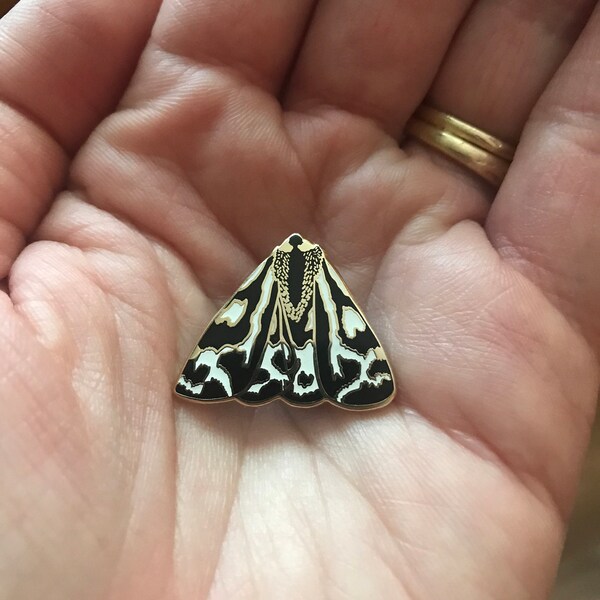 Tiger Moth Enamel Pin - Gold Moth Pin - Tiger Moth Lapel Pin - British ...