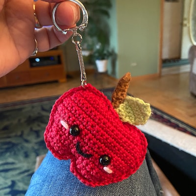 Kawaii Apple Keychain Crochet Pattern - Etsy