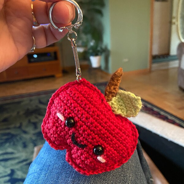 Kawaii Apple Keychain Crochet Pattern - Etsy Canada