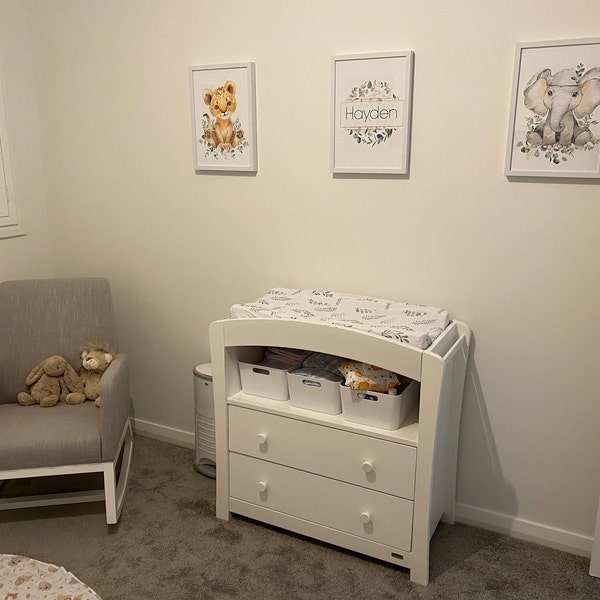 Girls Floral Birth Set, Girls Birth Print Set, Girls Nursery Wall Art ...