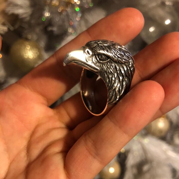 American Eagle Ring, Harley Ring, Hawk Ring, Sterling Silver Ring ...