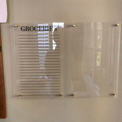 Blank Acrylic Dry Erase Writing Board With Standoffs Wall Calendar Goal ...