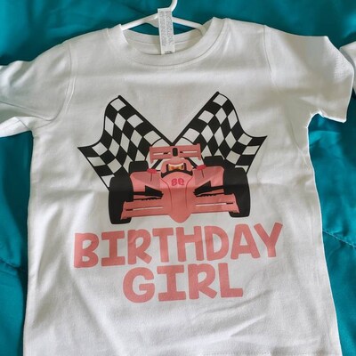 Race Car Girl Birthday Shirt, Racecar Birthday, Birthday Girl Shirt ...