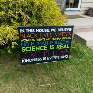 5 PACK: We Believe Yard Sign Black Lives Matter, Womens Rights, LGBTQ ...