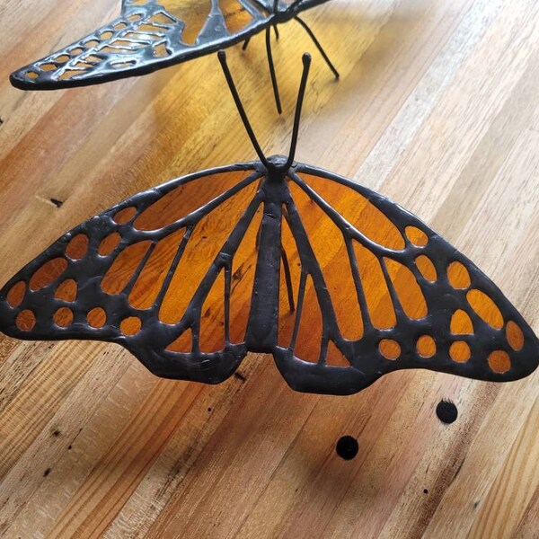 Stained Glass Monarch Butterfly Pattern With Foil Overlay Guide and PNG ...