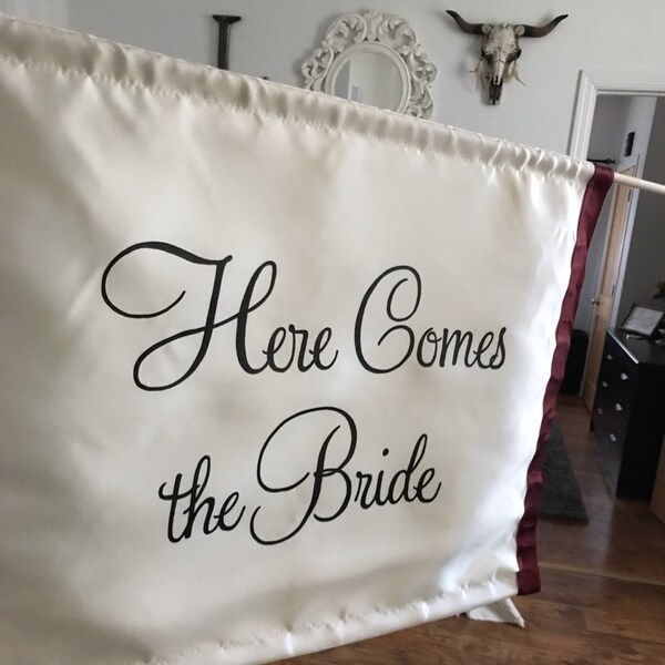 Here Comes the Bride Banner Wedding Ceremony Decoration Aisle Decor ...