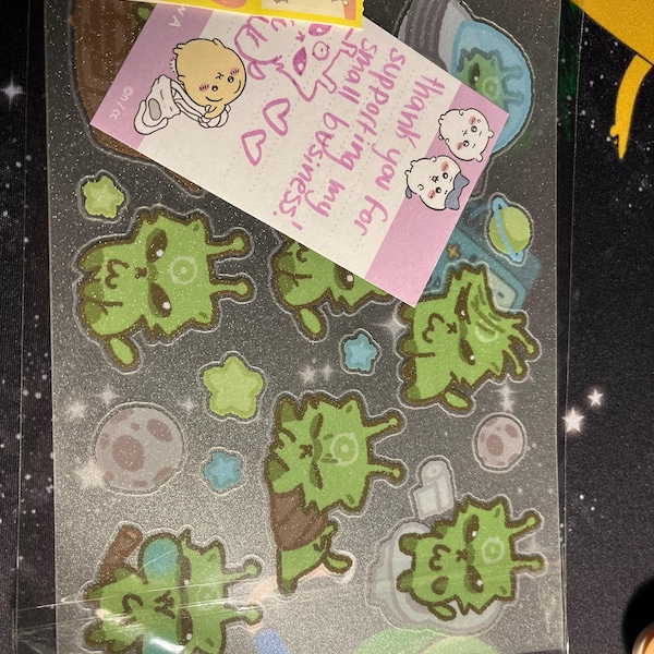 Glorp Alien Cat Stickers!! - Etsy