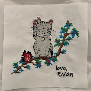 Quilt Square Custom Embroidered Quilt Squares Any Design Picture Quilt ...