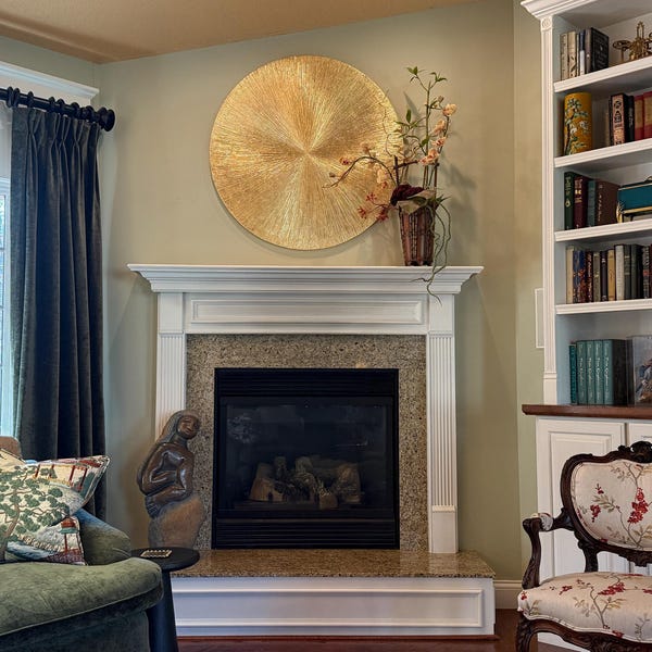 Round Wall Art, Gold Metal Wall Art, Gold Wall Decor, Texture Wall Art ...