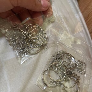 Ten 10 Silver Key Chain Rings With Attached Chain, 1 Inch Split Key ...