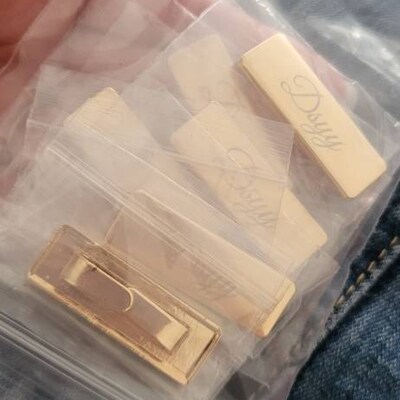 Metal handmade Bag Purse Labels, Rectangle/oval Multiple Colors ...