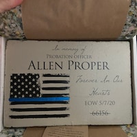 Police Memorial Stone for Home to Garden. 6x9 or 9x12 Tumbled Concrete ...