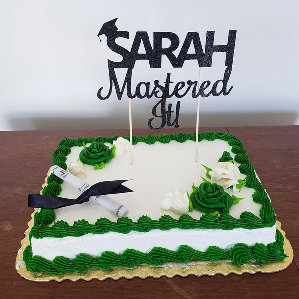 Mastered It Cake Topper, College Graduation Party Decorations, Masters ...