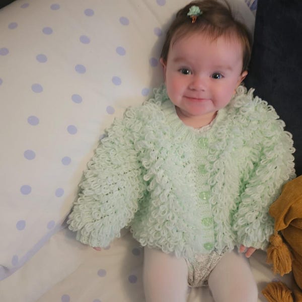 Lovely Beautiful - Baby LOOPY Style Coat - Cardigan - 3 Sizes - 0-6 ...