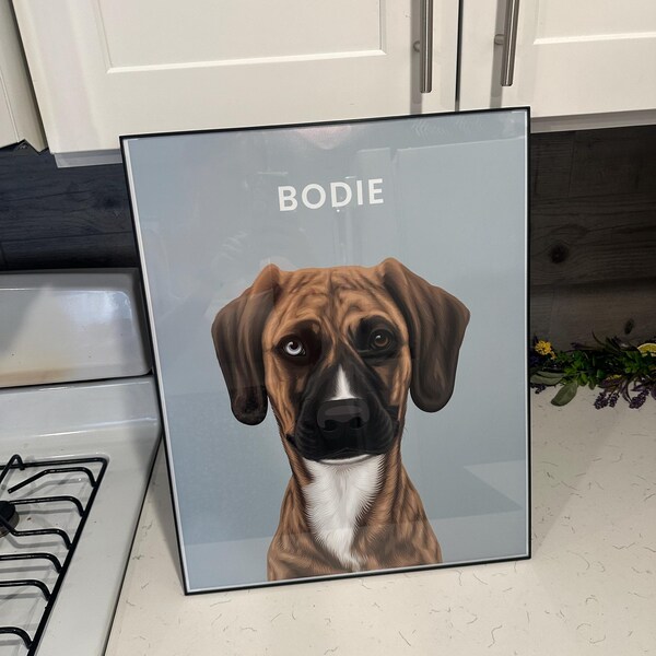 Custom Pet Portrait From Photo Personalized Dog Portrait Personalized ...