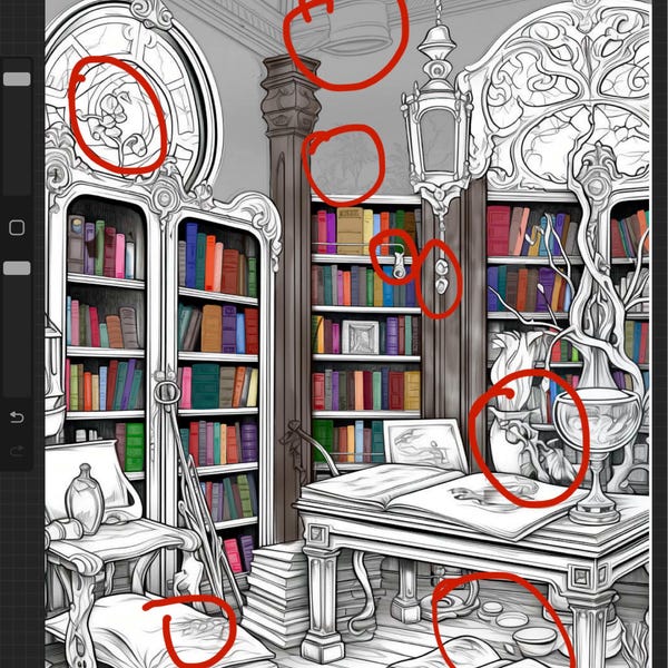 50 Enchanted Library Coloring Pages - Adult and Kids Coloring Book ...