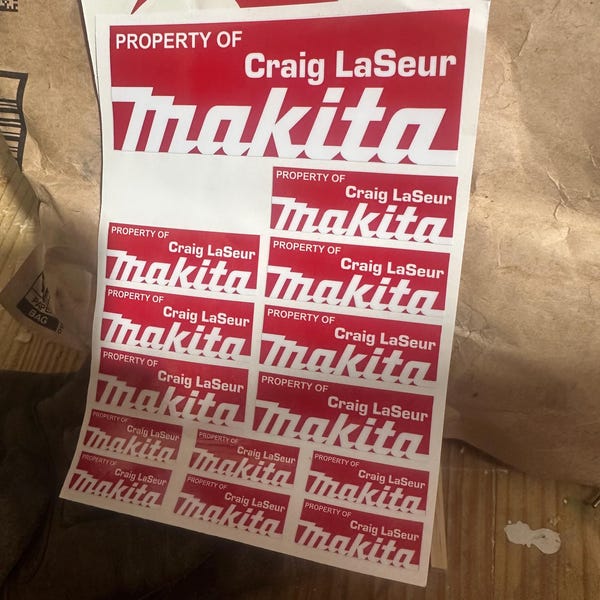 9x Personalised Tool / Toolbox Decal Stickers, High Quality Vinyl ...