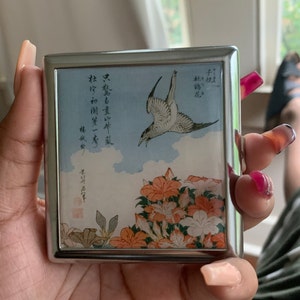 Cuckoo & Azaleas Woodblock Cigarette Case Business Card ID Holder ...