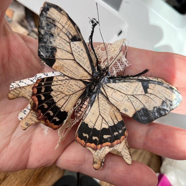 MOTH & PAPER FLUTTER Ephemera Pack, Layered Moths Fussy Cut Images for ...