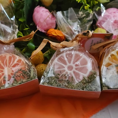 Citrus Luffa Soaps Party Favors Set of 15, 30, 40, 45, 50, 55, 60, or ...