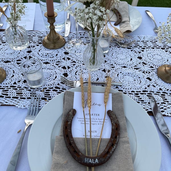 Qty1 Vintage REAL 1960s Rustic Horseshoes Authentic Wire Wheel Ground ...