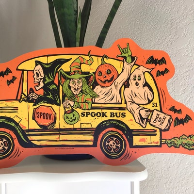 Spooky Bus Halloween Die Cut Decoration - Etsy