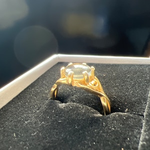 14K Gold Mood Ring, Dainty Ring for Women, Feeling Stone Ring, Colorful ...