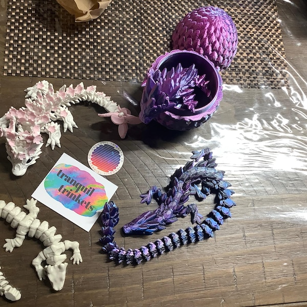 3D Printed Dragon Keychain Articulated Baby Gemstone Dragon - Etsy