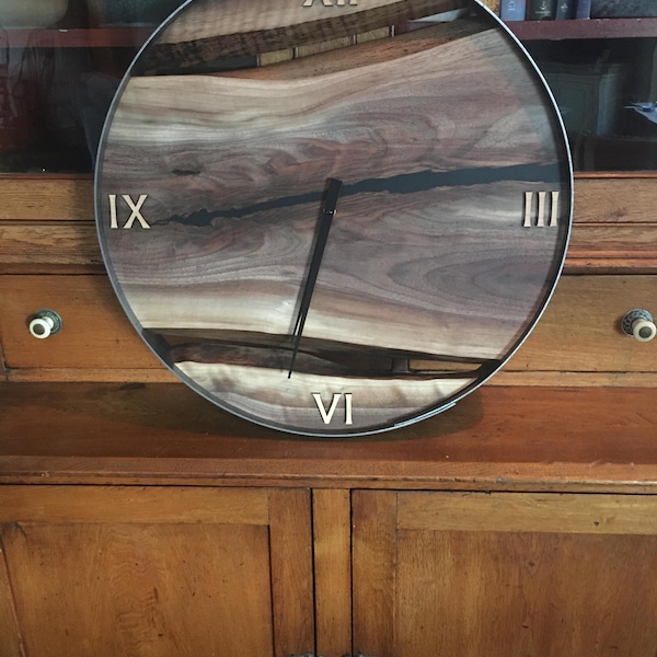 Made to Order, 18 Diameter Black Walnut Live Edge Wood Wall Clock ...