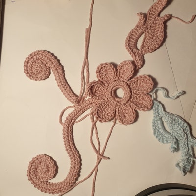 Crochet Branch Pattern. Crochet Twig Tutorial. Flower Applique Pattern ...