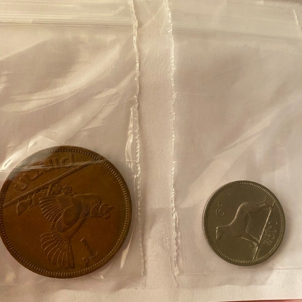 Authentic Lucky Irish Wedding Coins A Sixpence and A Penny in A Plush ...
