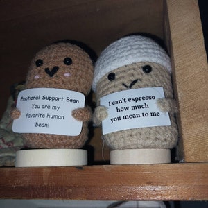 Crochet Coffee Bean Cup Coffee Lover Gift Favorite Human Bean Espresso ...