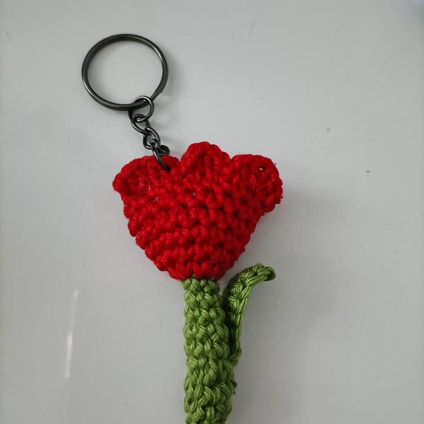 Tulip Key Chain Crochet Pattern, Mini Flower Crochet, Mother Day Gift ...