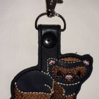 Ferret Key Fob Snaptab Keychain Machine Embroidery Design - Etsy