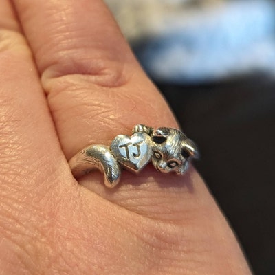 Curled Sleeping Cat Ring Sterling Silver, Cat Lover Gift for Her ...