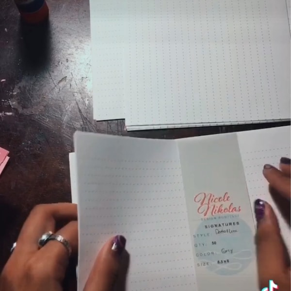 Grey DOT LINE Book Binding Signature Printable-pdf - Etsy