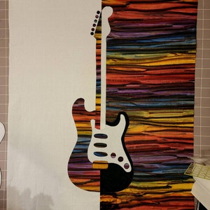 Digital Guitar Applique Quilt Pattern, beautifully Acoustic 67 X 57 ...