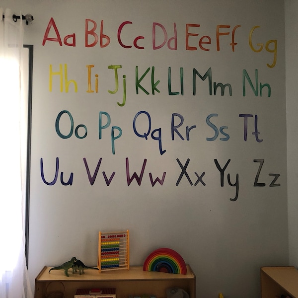 Rainbow Uppercase Letters - Fabric Wall Decal - Color Story - Mej Mej ...