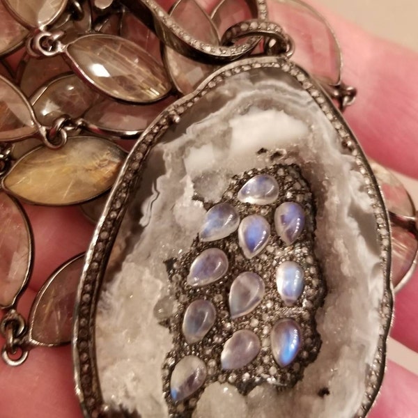 Ulka Rocks Rare Mine #8 Turquoise Diamond Pendant; Mine Number 8; Mine ...